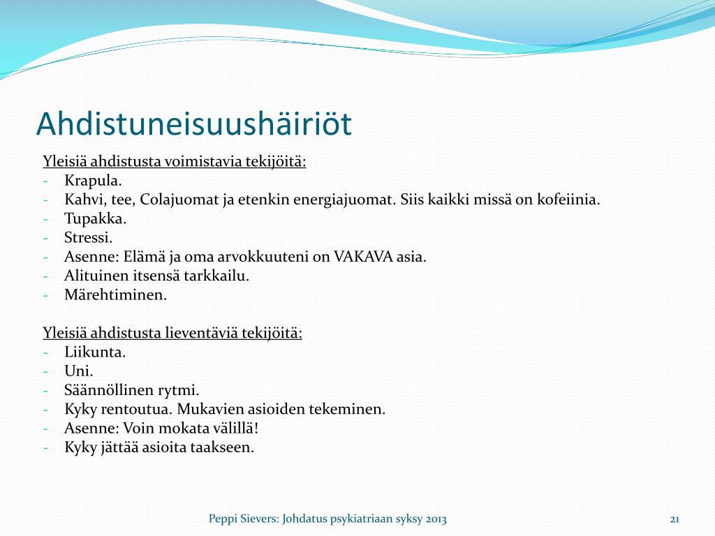 PPT - Masennus ja muut mielialahäiriöt. Ahdistuneisuushäiriöt ...