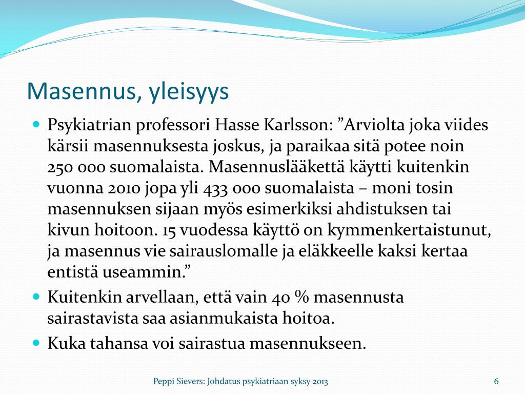 PPT - Masennus ja muut mielialahäiriöt. Ahdistuneisuushäiriöt ...