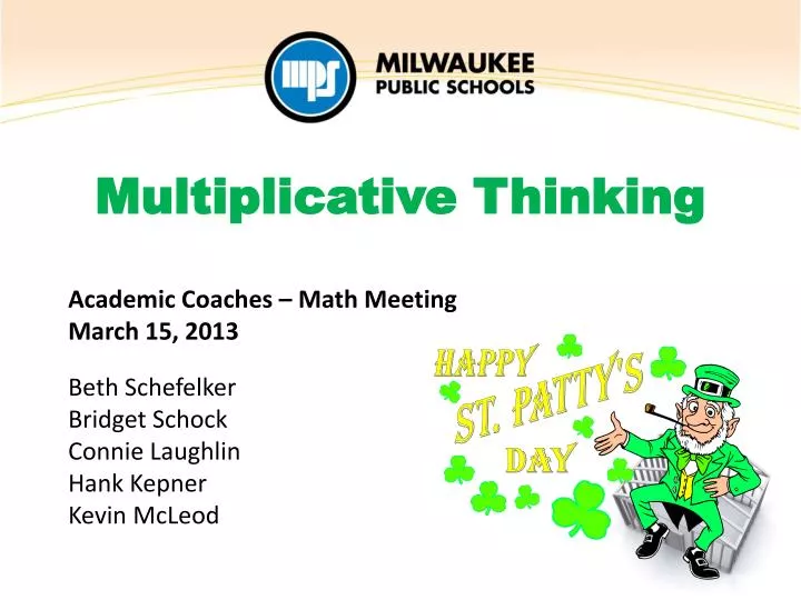PPT - Multiplicative Thinking PowerPoint Presentation, free download ...