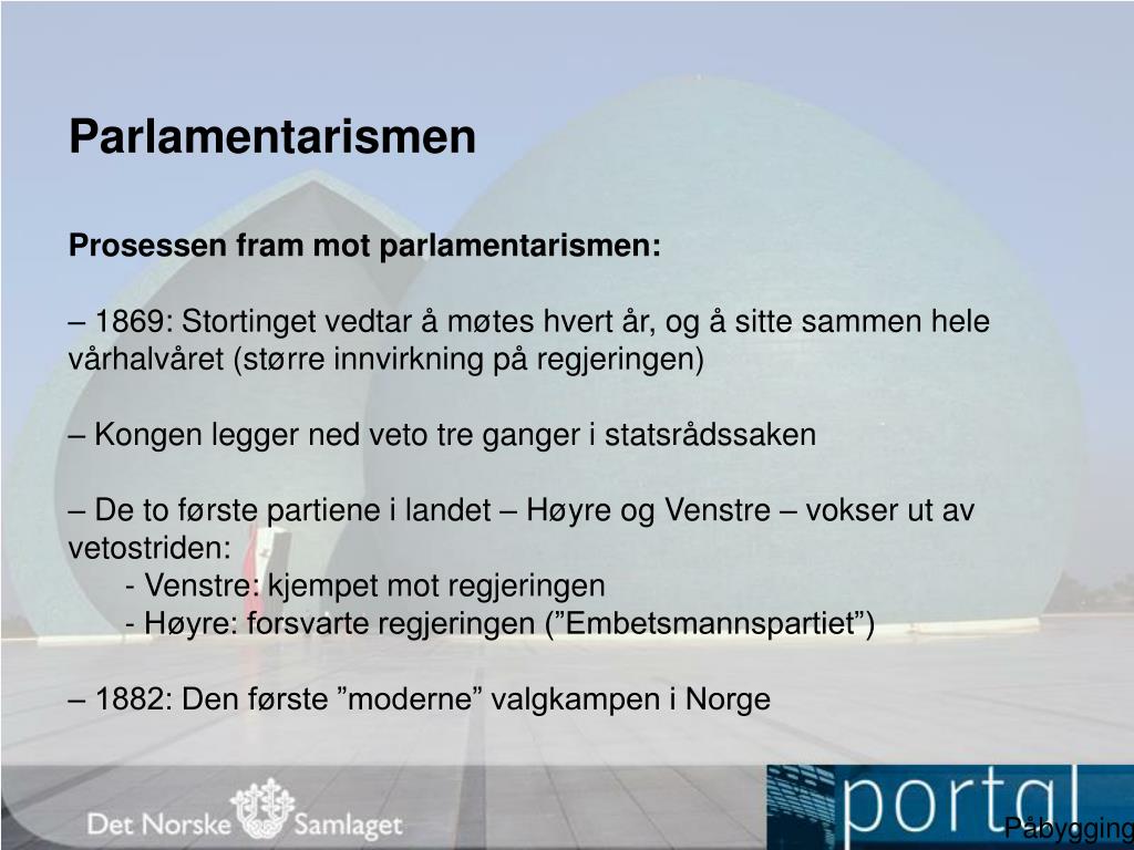 PPT - Kapittel 16. Det norske demokratiet vokser fram PowerPoint ...