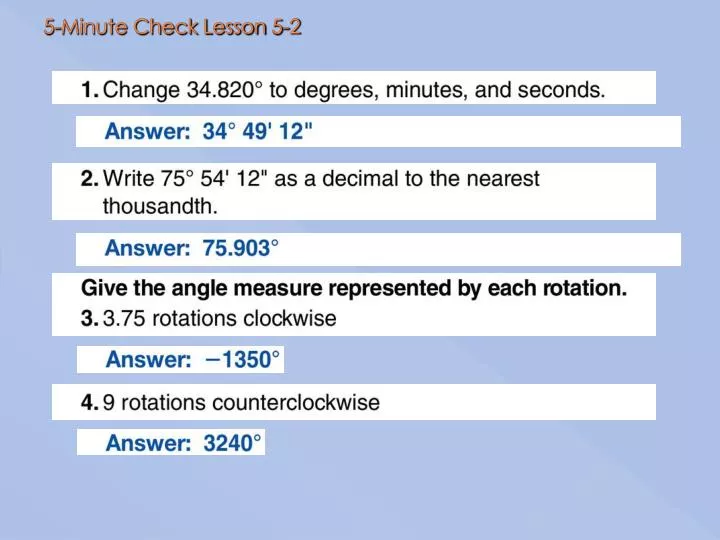 PPT - 5-Minute Check Lesson 5-2 PowerPoint Presentation, free download ...