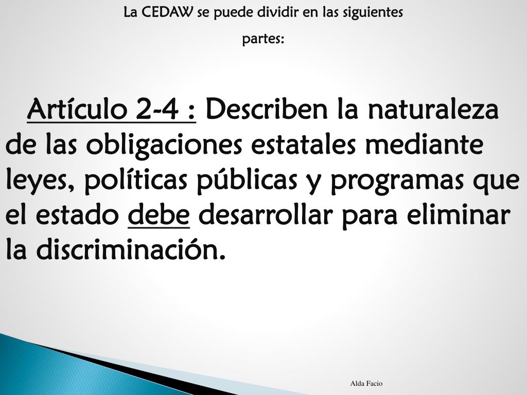 PPT - LA CEDAW Y SU IMPORTANCIA POR ALDA FACIO PowerPoint Presentation ...