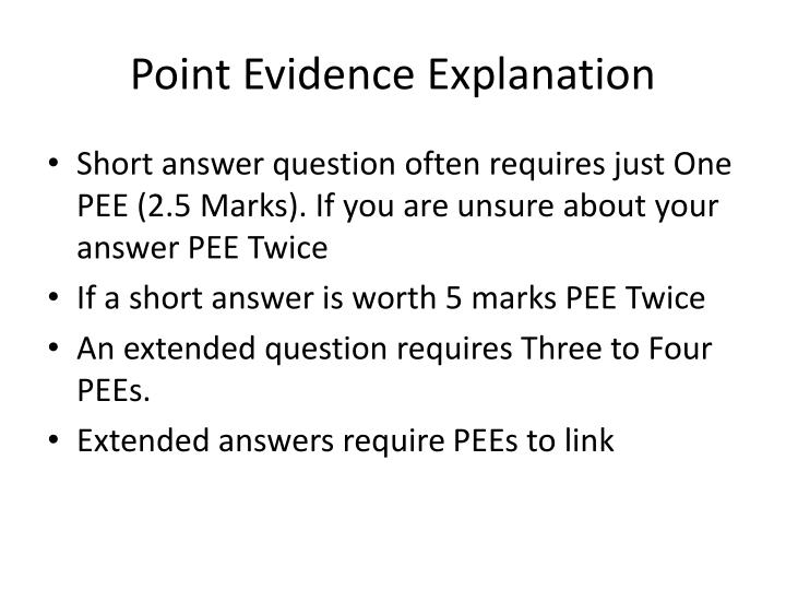 PPT - Point Evidence Explanation PowerPoint Presentation - ID:1939181