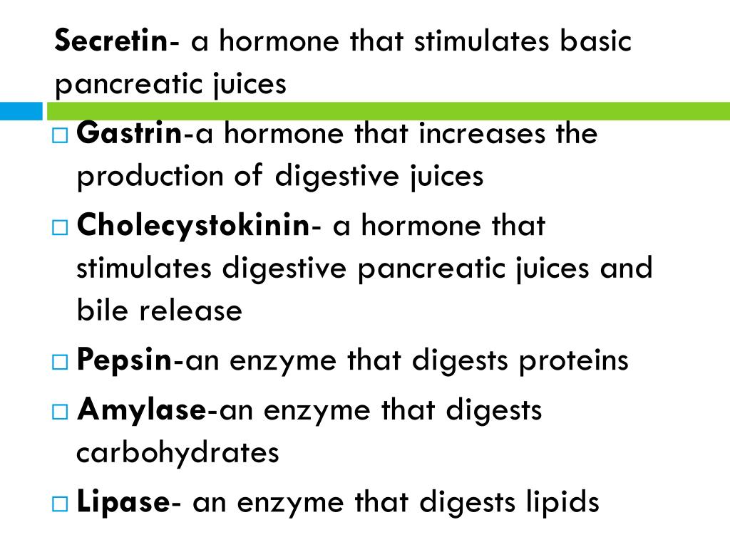 PPT - Secretin - a hormone that stimulates basic pancreatic juices ...