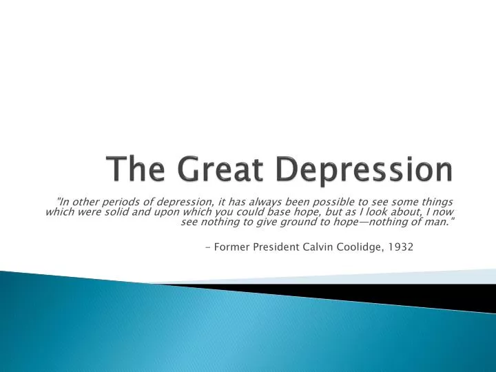 PPT - The Great Depression PowerPoint Presentation, free download - ID ...