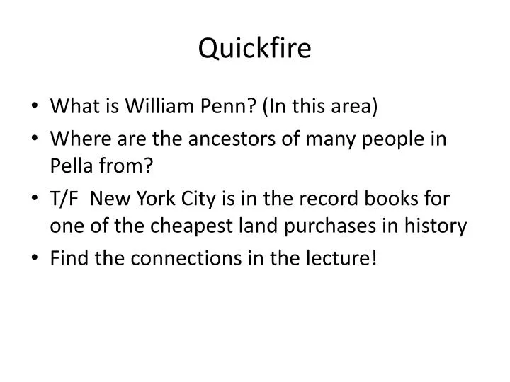 PPT - Quickfire PowerPoint Presentation, free download - ID:1941589