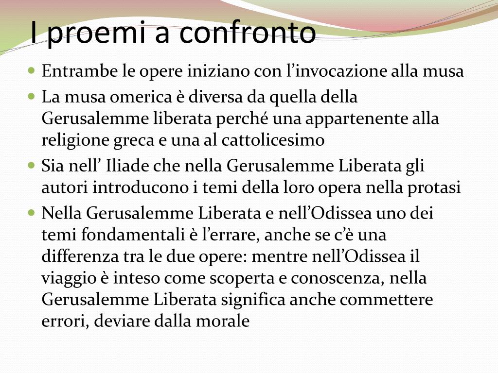 PPT - Confronto tra i proemi Omerici e quello della «Gerusalemme ...