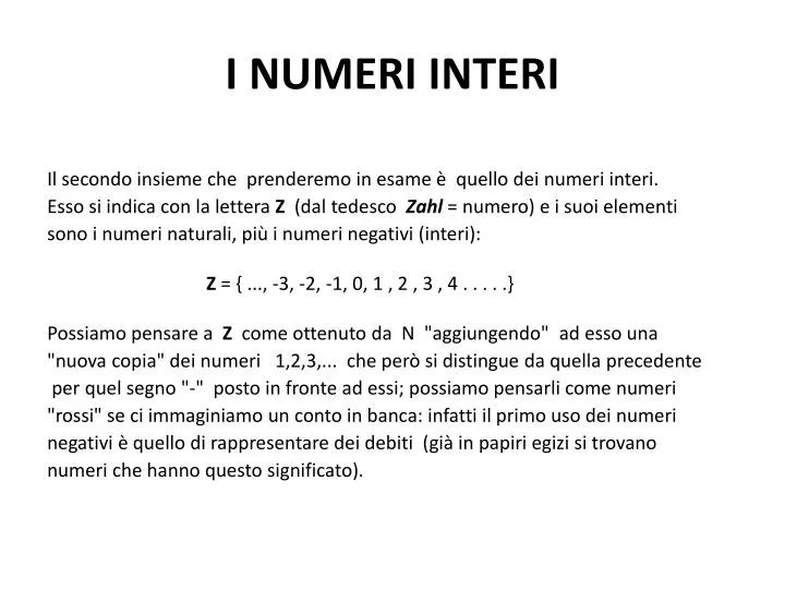 PPT - I NUMERI INTERI PowerPoint Presentation, free download - ID:1942769