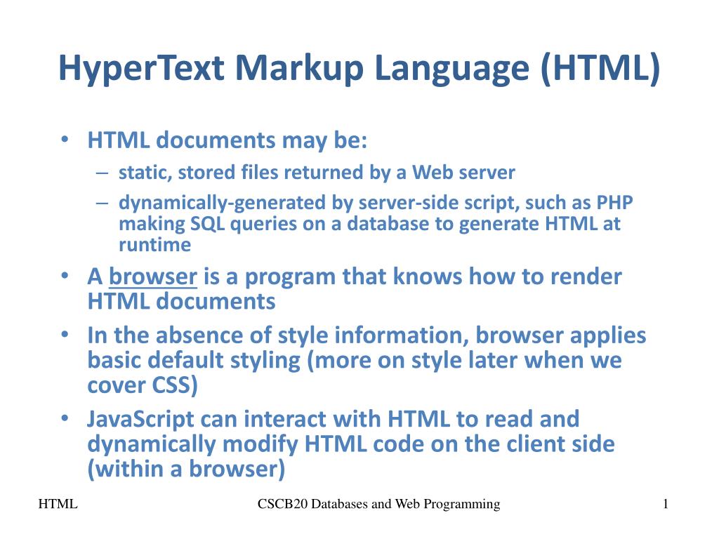 PPT - HyperText Markup Language (HTML) PowerPoint Presentation, free ... PPT - HyperText Markup Language (HTML) PowerPoint Presentation, free ...