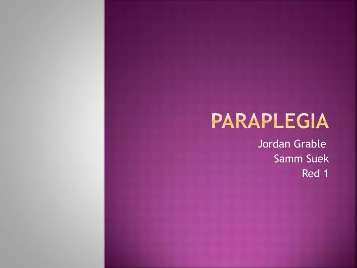 PPT - Paraplegia PowerPoint Presentation, free download - ID:1945720