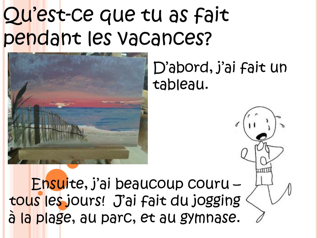 PPT - Qu’est-ce que tu as fait pendant les vacances? PowerPoint ...