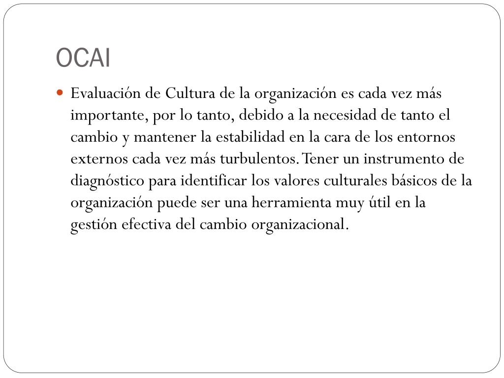 PPT - OCAI: Organizational Culture Assessment Instrument PowerPoint ...