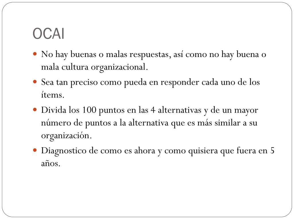 PPT - OCAI: Organizational Culture Assessment Instrument PowerPoint ...