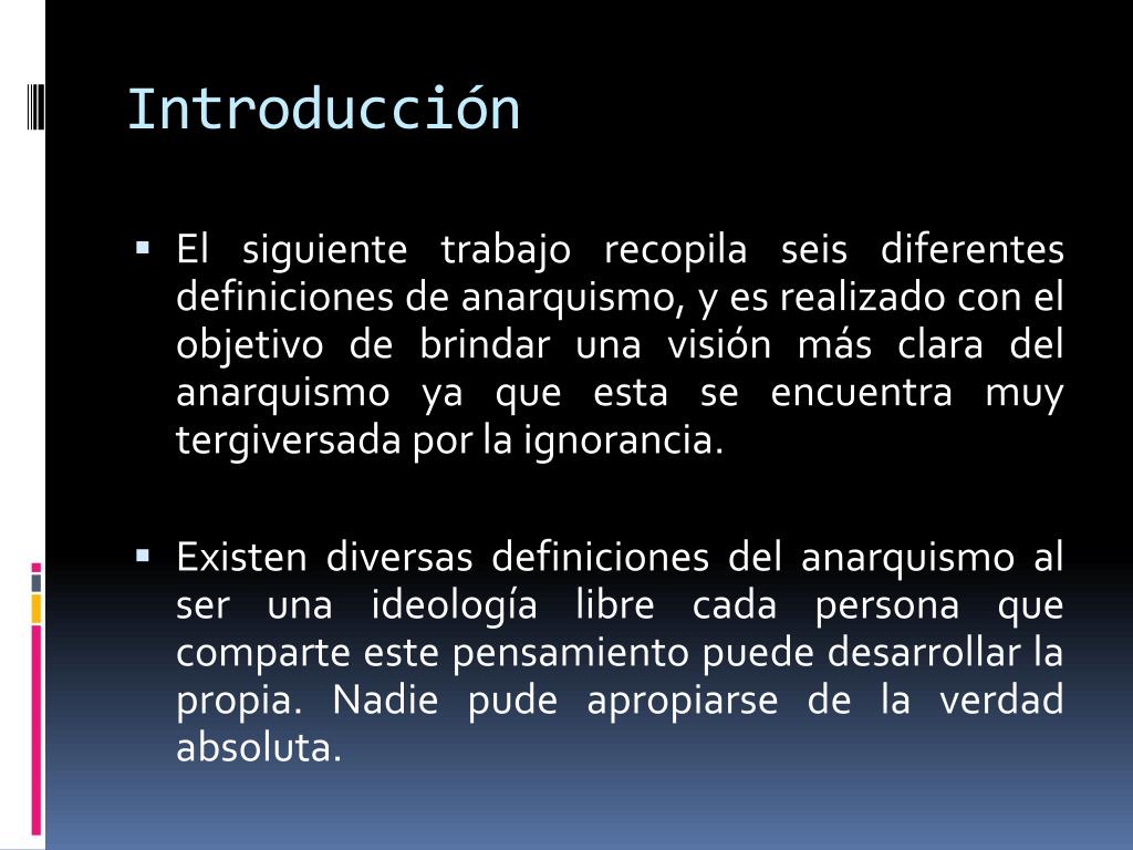 PPT - Seis diferentes definiciones de anarquismo. PowerPoint ...