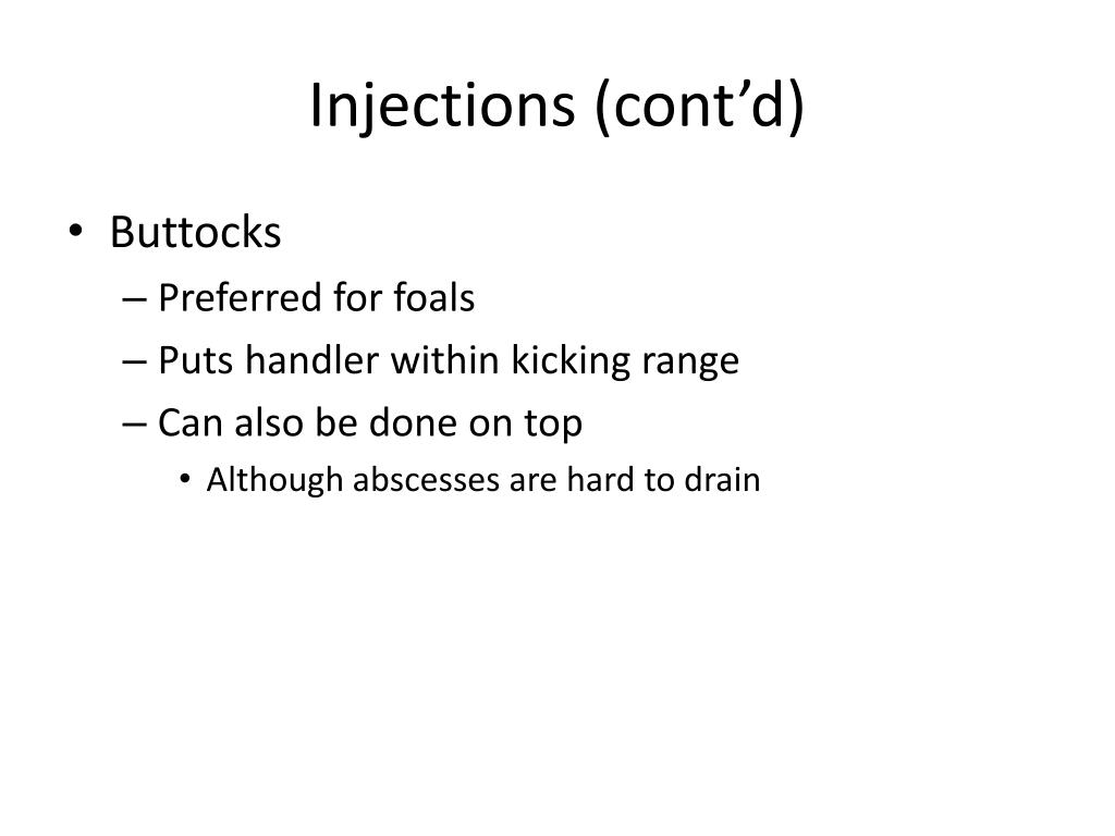 PPT - Insert the needle about 1 to 2 inches caudal to the skin pinch ...