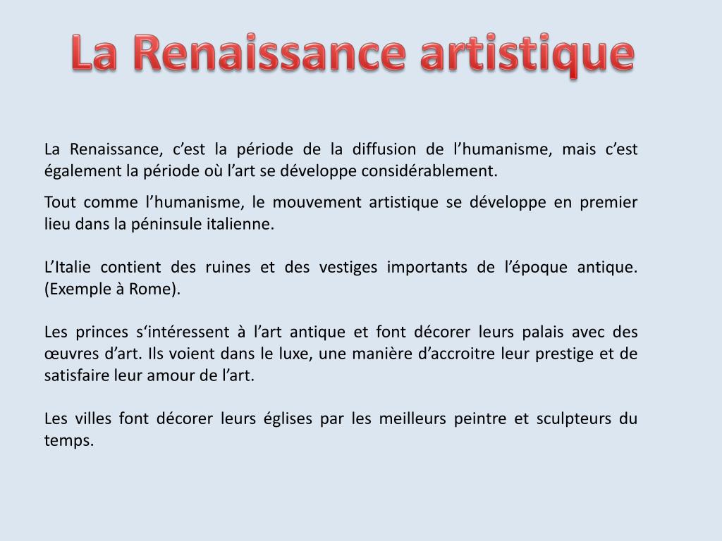 PPT - La Renaissance artistique PowerPoint Presentation, free download ...