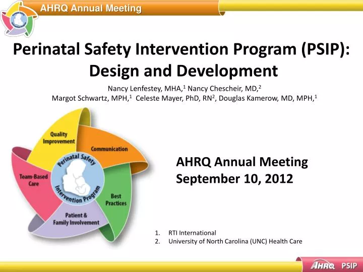 PPT - Perinatal Safety Intervention Program (PSIP): Design and ...