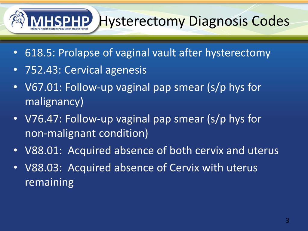 PPT - Vaginal Pap smear codes and Hysterectomy Exclusions PowerPoint ...