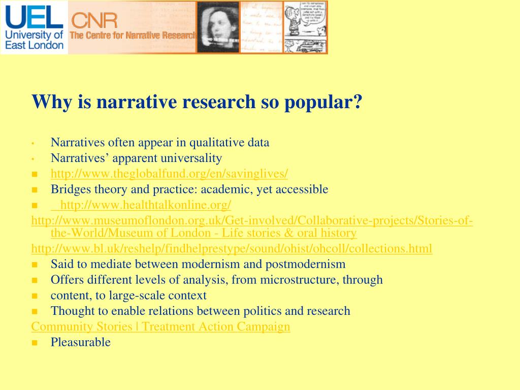 PPT - Narrative Research Corinne Squire Centre for Narrative Research ...