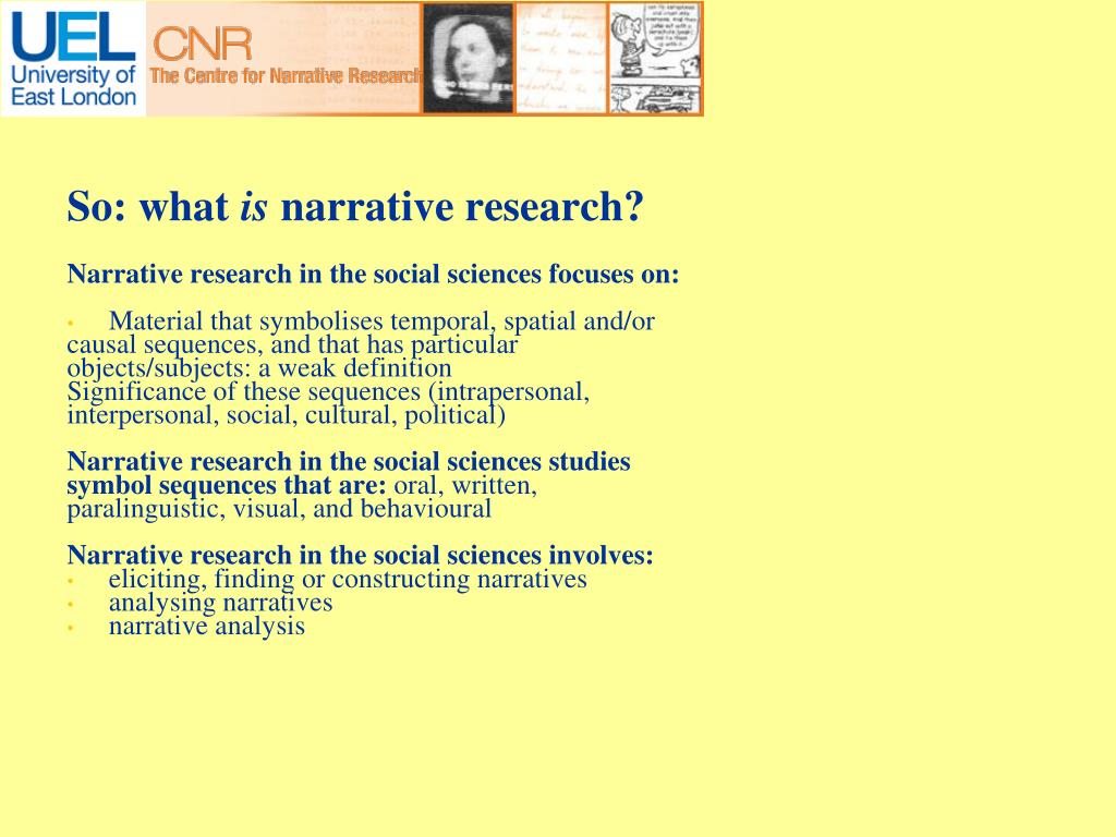 PPT - Narrative Research Corinne Squire Centre for Narrative Research ...
