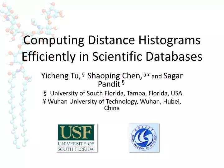 PPT - Computing Distance Histograms Efficiently in Scientific Databases ...