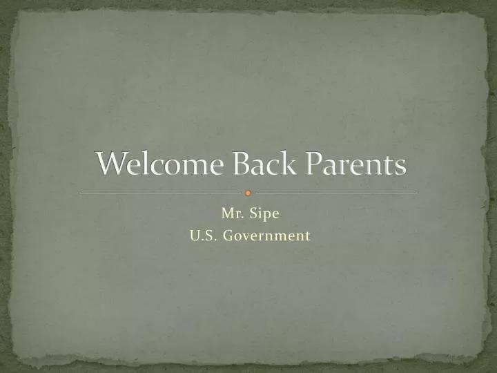 PPT - Welcome Back Parents PowerPoint Presentation, free download - ID ...