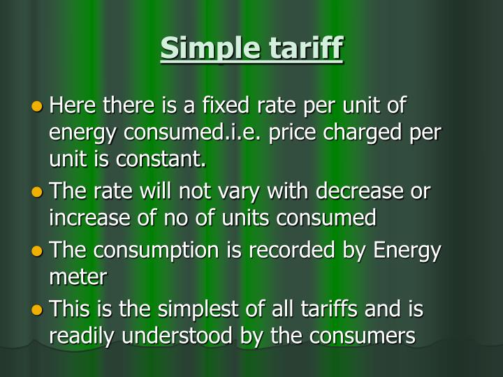PPT - tariff PowerPoint Presentation - ID:1949012