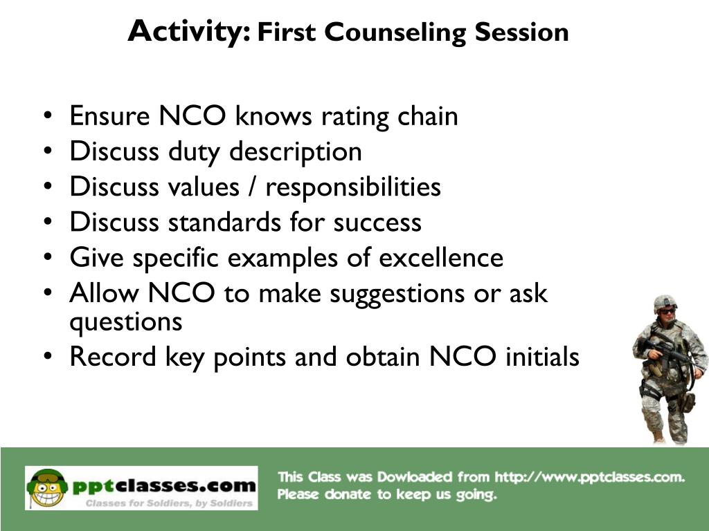 PPT - Noncommissioned Officer Evaluation Report (NCOER) Counseling ...