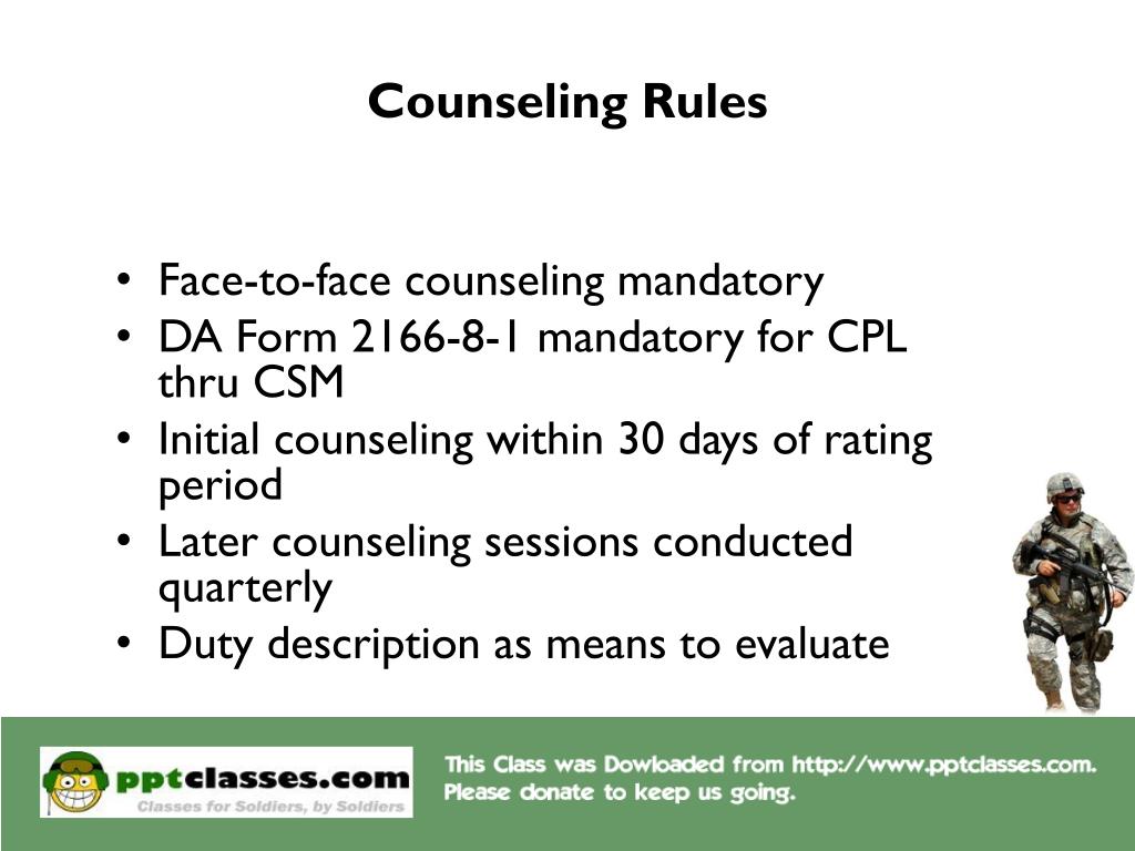 PPT - Noncommissioned Officer Evaluation Report (NCOER) Counseling ...