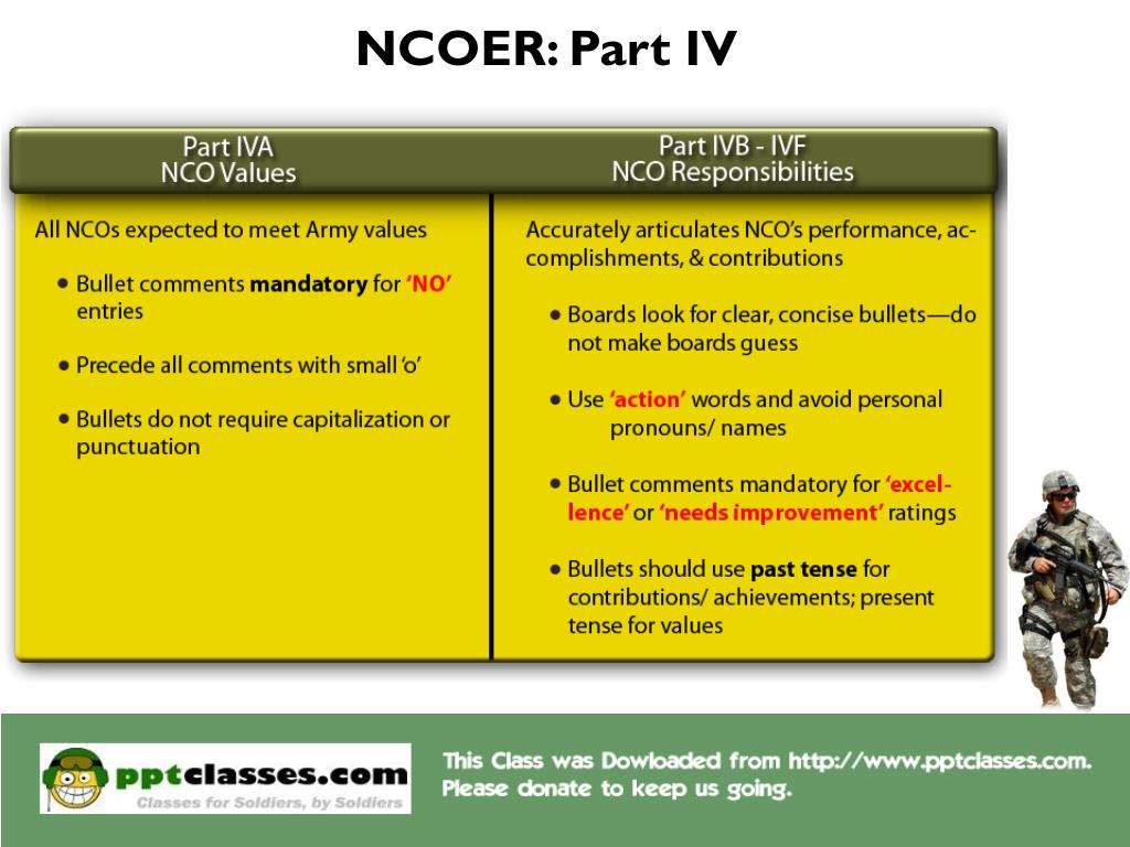 PPT - Noncommissioned Officer Evaluation Report (NCOER) Counseling ...