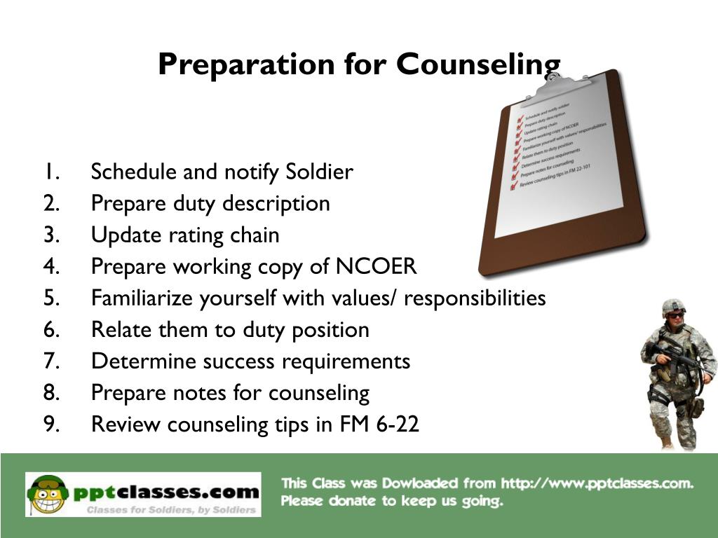 PPT - Noncommissioned Officer Evaluation Report (NCOER) Counseling ...