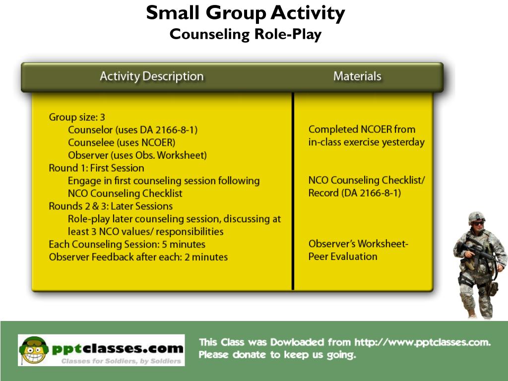PPT - Noncommissioned Officer Evaluation Report (NCOER) Counseling ...