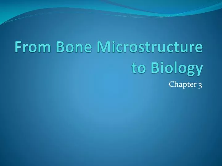 PPT - From Bone Microstructure to Biology PowerPoint Presentation, free ...