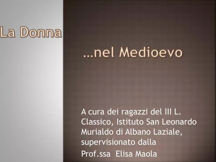 PPT - La Donna PowerPoint Presentation, free download - ID:1949876
