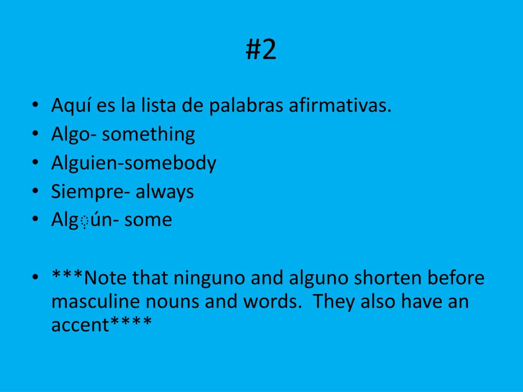 PPT - Palabras negativas y afirmativas PowerPoint Presentation, free ...