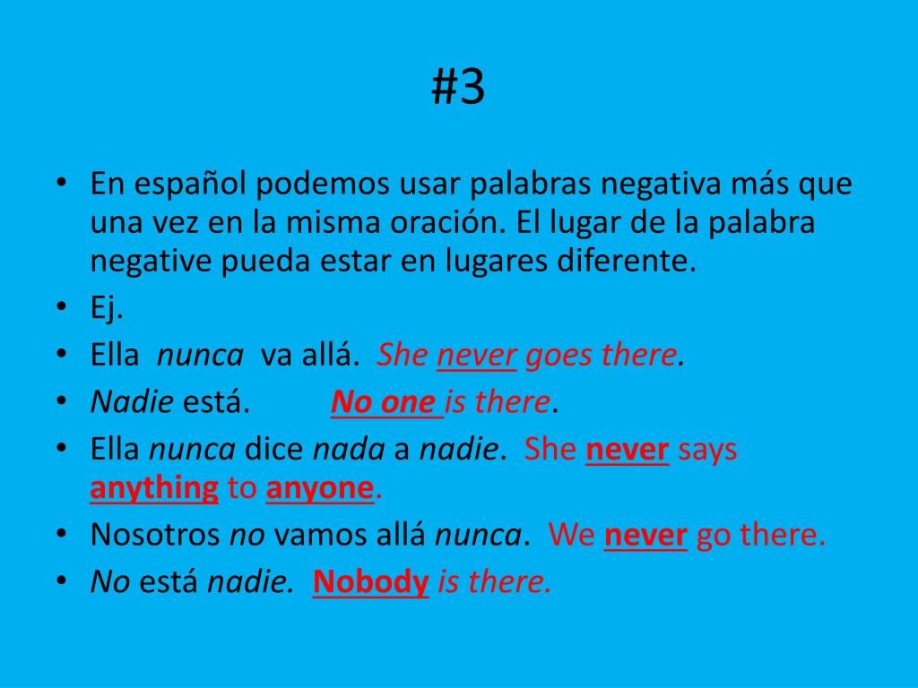 PPT - Palabras negativas y afirmativas PowerPoint Presentation, free ...