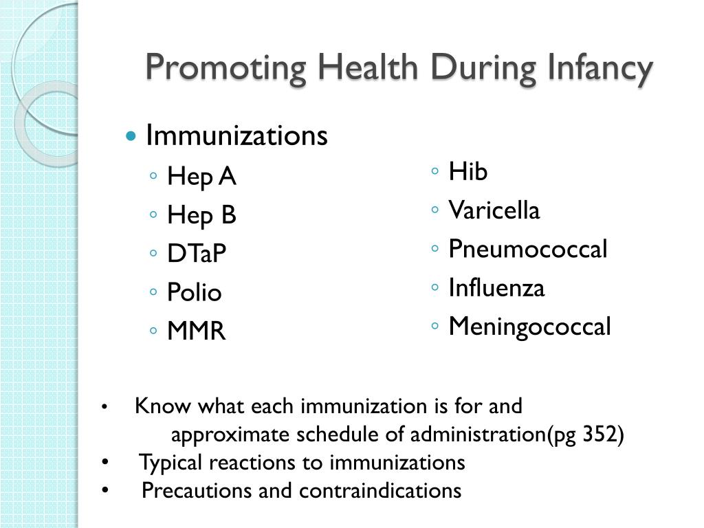 PPT - Ch 10: Health Promotion of the Infant and Family Ch 11: Health ...