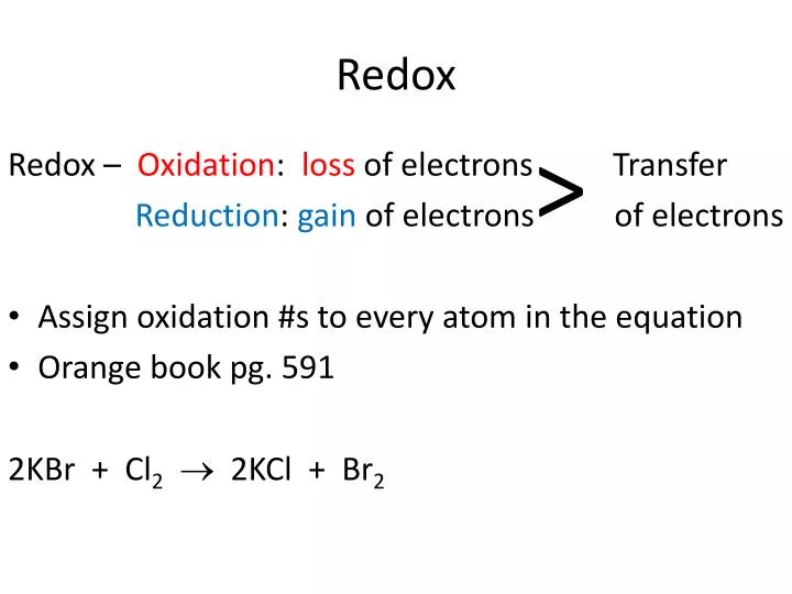 PPT - Redox PowerPoint Presentation, free download - ID:1951077