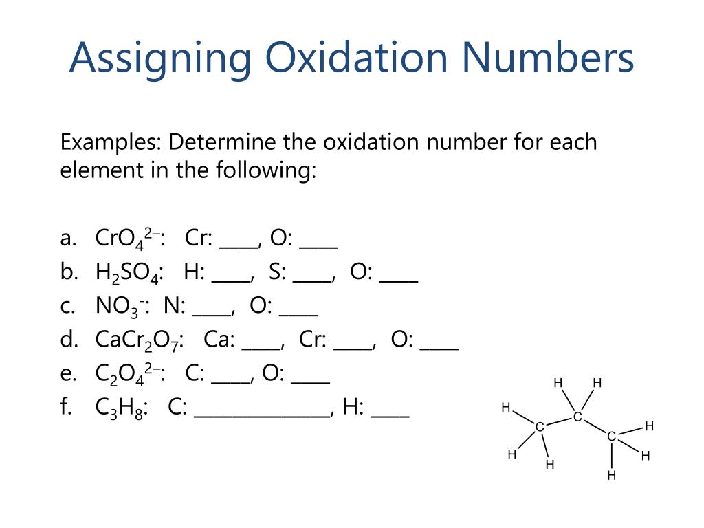 Assigning Oxidation Numbers Worksheet