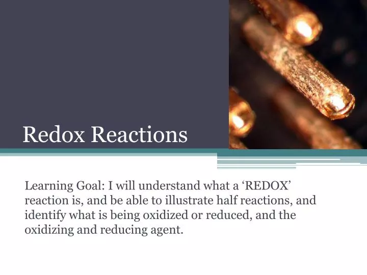 PPT - Redox Reactions PowerPoint Presentation, free download - ID:1952141