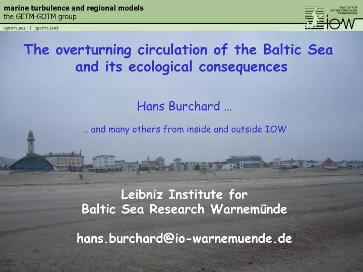 PPT - Hans Burchard … … and many others from inside and outside IOW ...