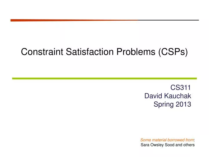 Ppt Constraint Satisfaction Problems Csps Powerpoint Presentation