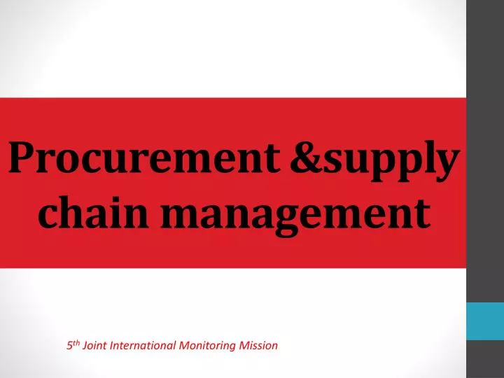 PPT - Procurement &supply chain management PowerPoint Presentation - ID ...