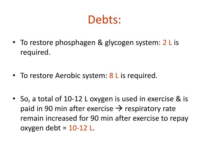 PPT - Oxygen Debt: PowerPoint Presentation - ID:1954075