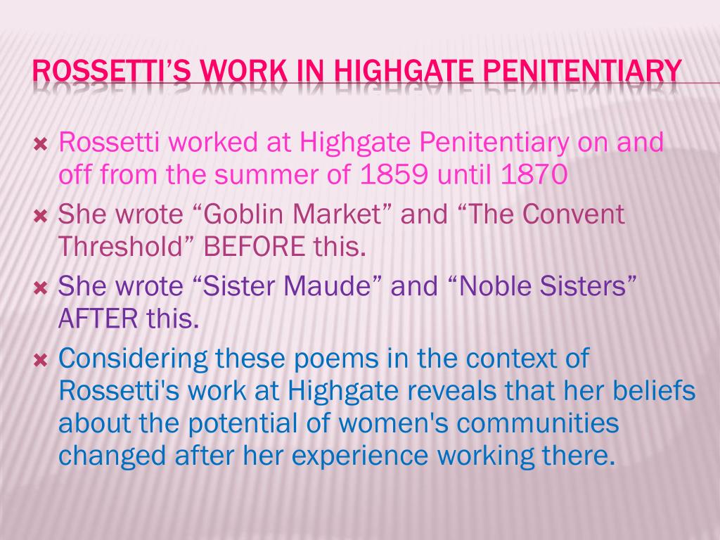 PPT - Sisterhood In Rossetti’s Poetry PowerPoint Presentation, free ...