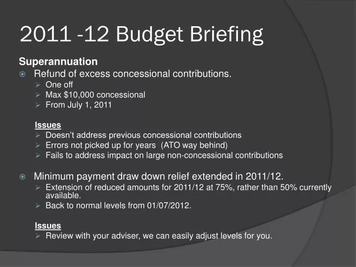 PPT - 2011 -12 Budget Briefing PowerPoint Presentation, free download ...