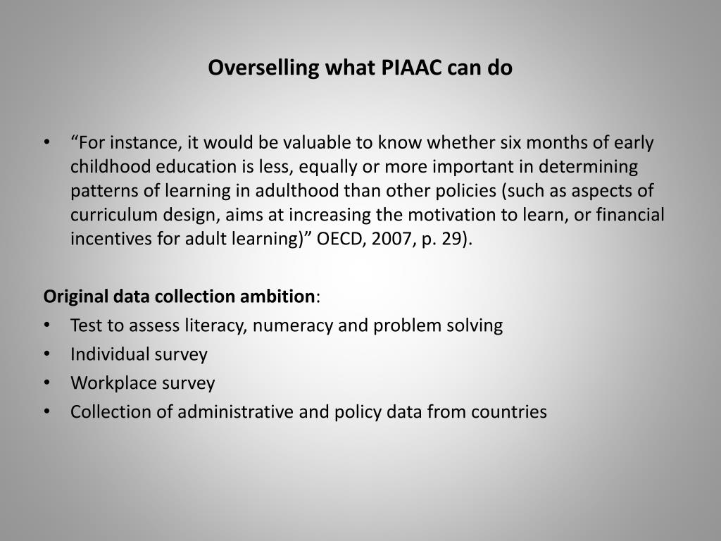 PPT - Programme for the International Assessment of Adult Competencies ...