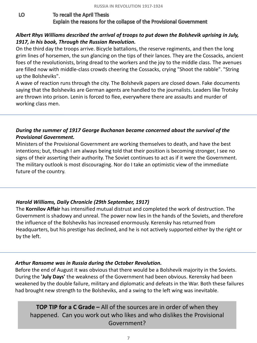 PPT - HIGHFIELD HISTORY GCSE WORKBOOK RUSSIA DEPTH STUDY: Russia in ...