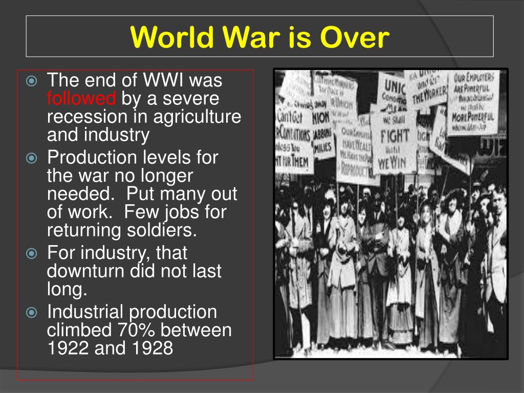 PPT - Labor Unrest Red Scare Booming Economy Prohibition Great ...