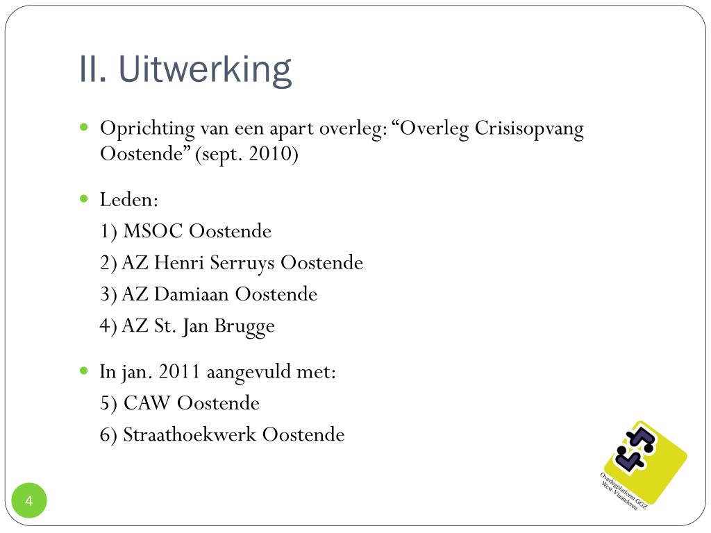 PPT - Voorstelling ondersteuningsproject nachtopvang Oostende ...